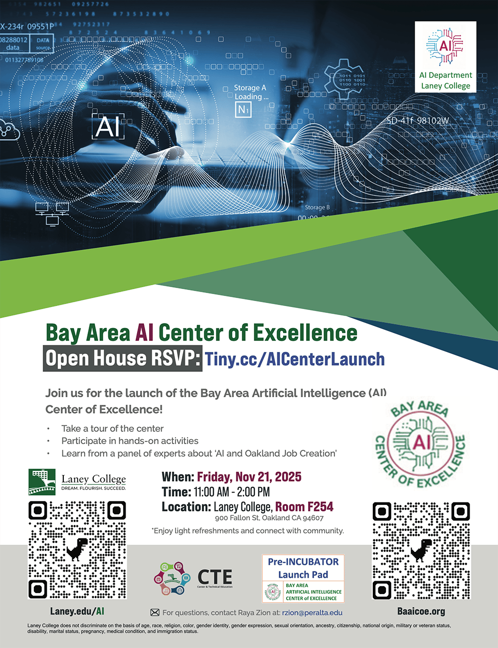Join us for the launch of the Bay Area AI Center of Excellence @ Laney ...