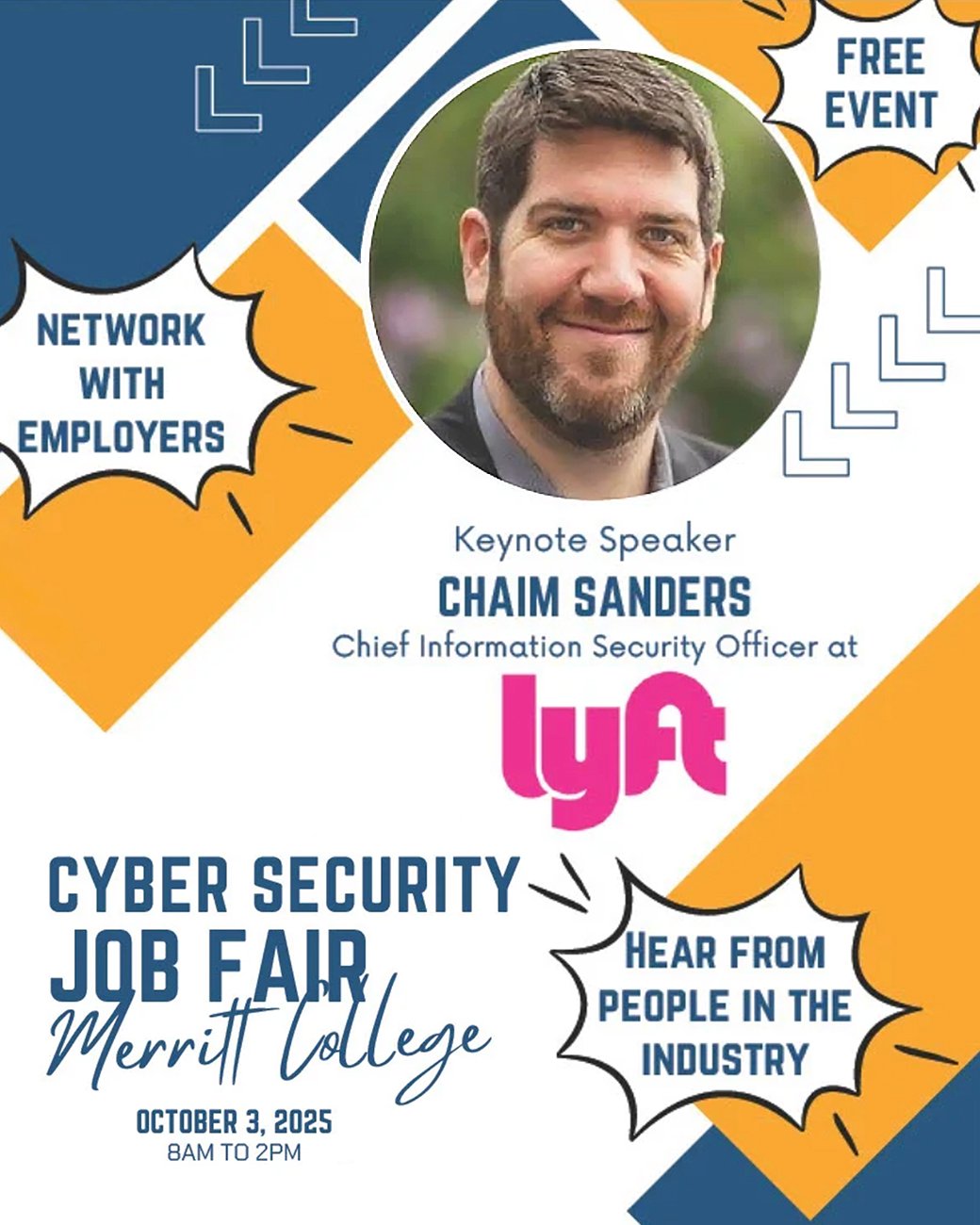 FREE Cybersecurity Job Fair @ Merritt College, Oct 3, 8am - 2pm