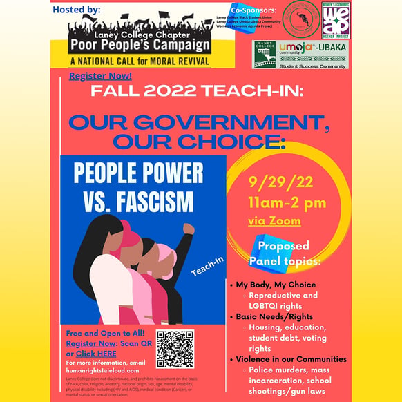 Laney College Poor People’s Campaign TEACH-IN: Our Government, Our ...