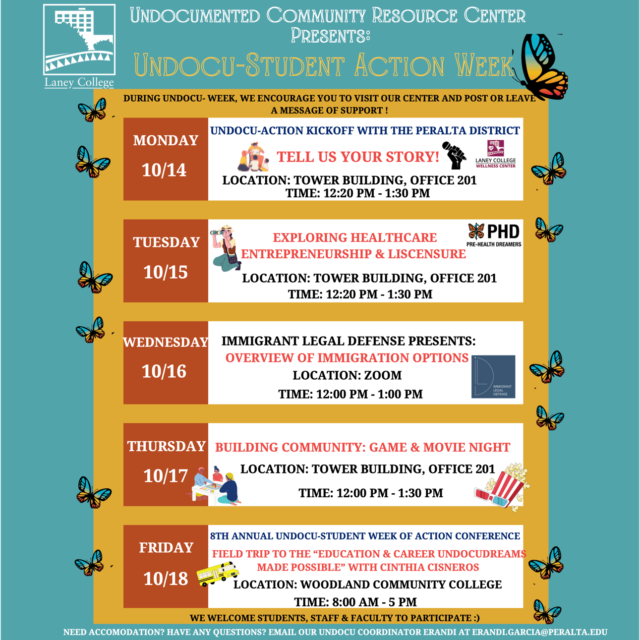 Laney College Undocumented Student Action Week, 10/14 - 10/18
