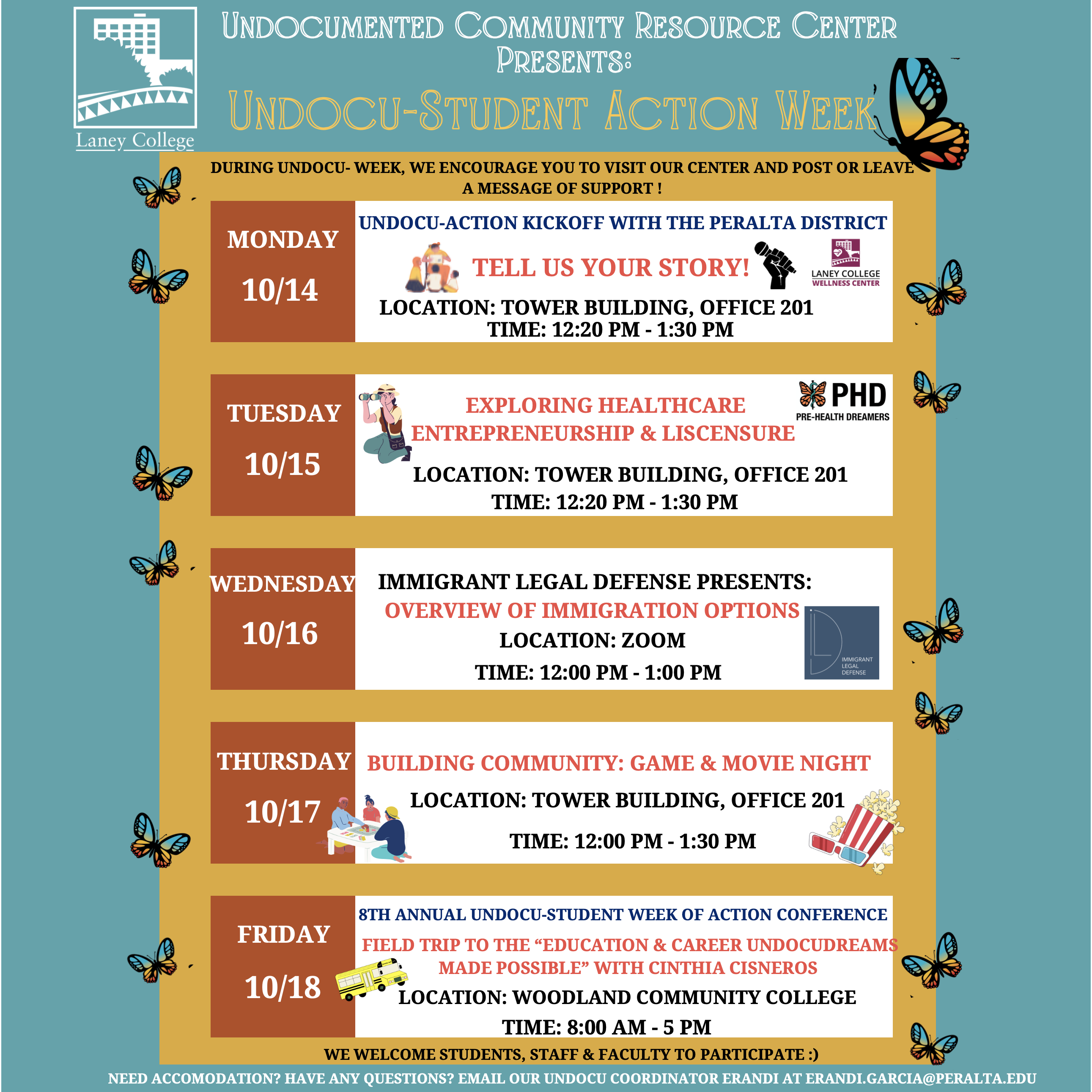 Laney College Undocumented Student Action Week, 10/14 - 10/18