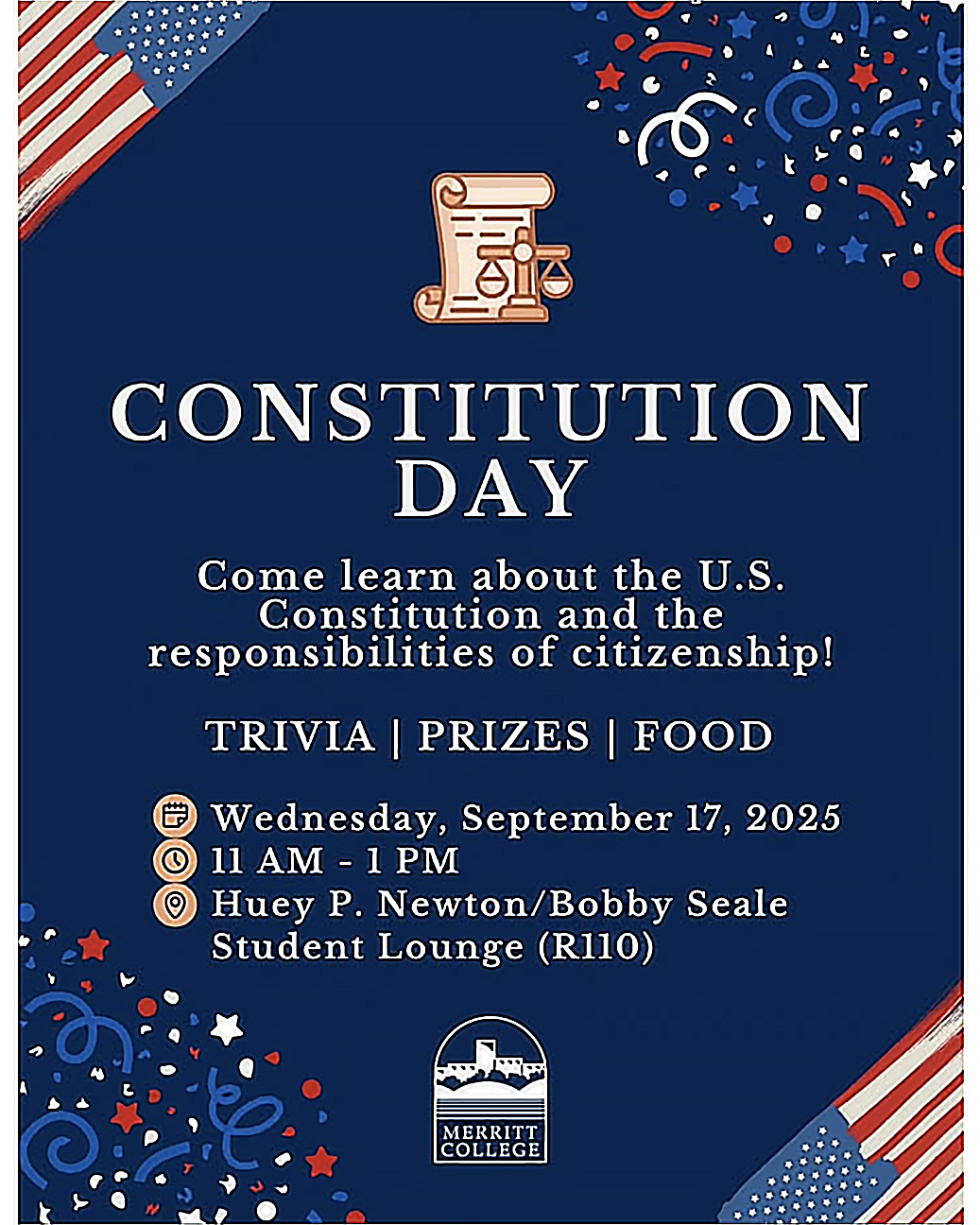 Constitution Day at Merritt College, 9/17, 11am - 1pm