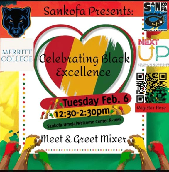 Merritt College Sankofa Meet & Greet, Feb. 6, 12:30-2:30pm