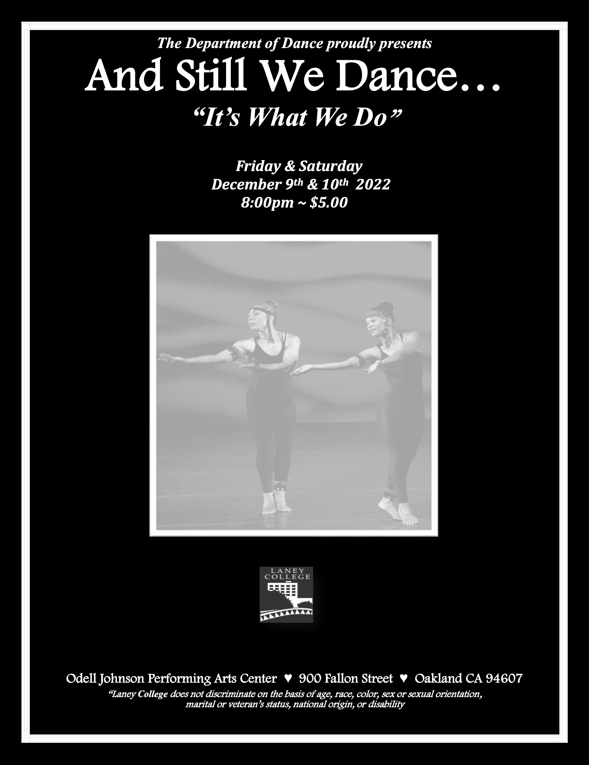 Laney Dance Dept. Presents "And Still We Dance...It's What We Do", Dec ...