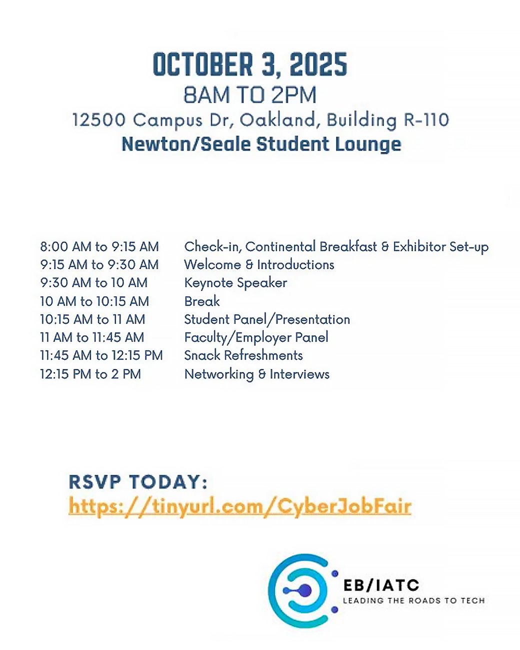 FREE Cybersecurity Job Fair @ Merritt College, Oct 3, 8am - 2pm